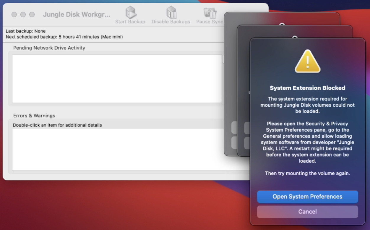 Fixing Systems Extensions/Necessary Extensions errors for Jungle Disk ...